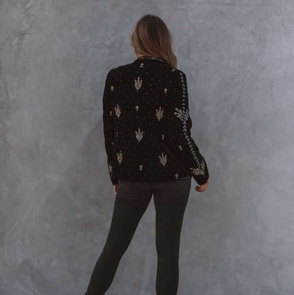Vici | Jackets & Coats | Hostess Embellished Velvet Blazer | Poshmark